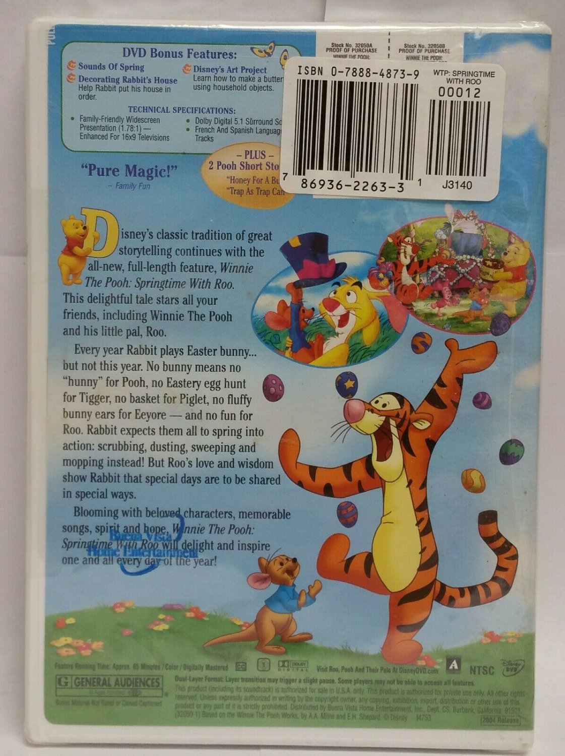 Winnie the Pooh Bear- Springtime with Roo (DVD, 2004) Disney Tigger ...