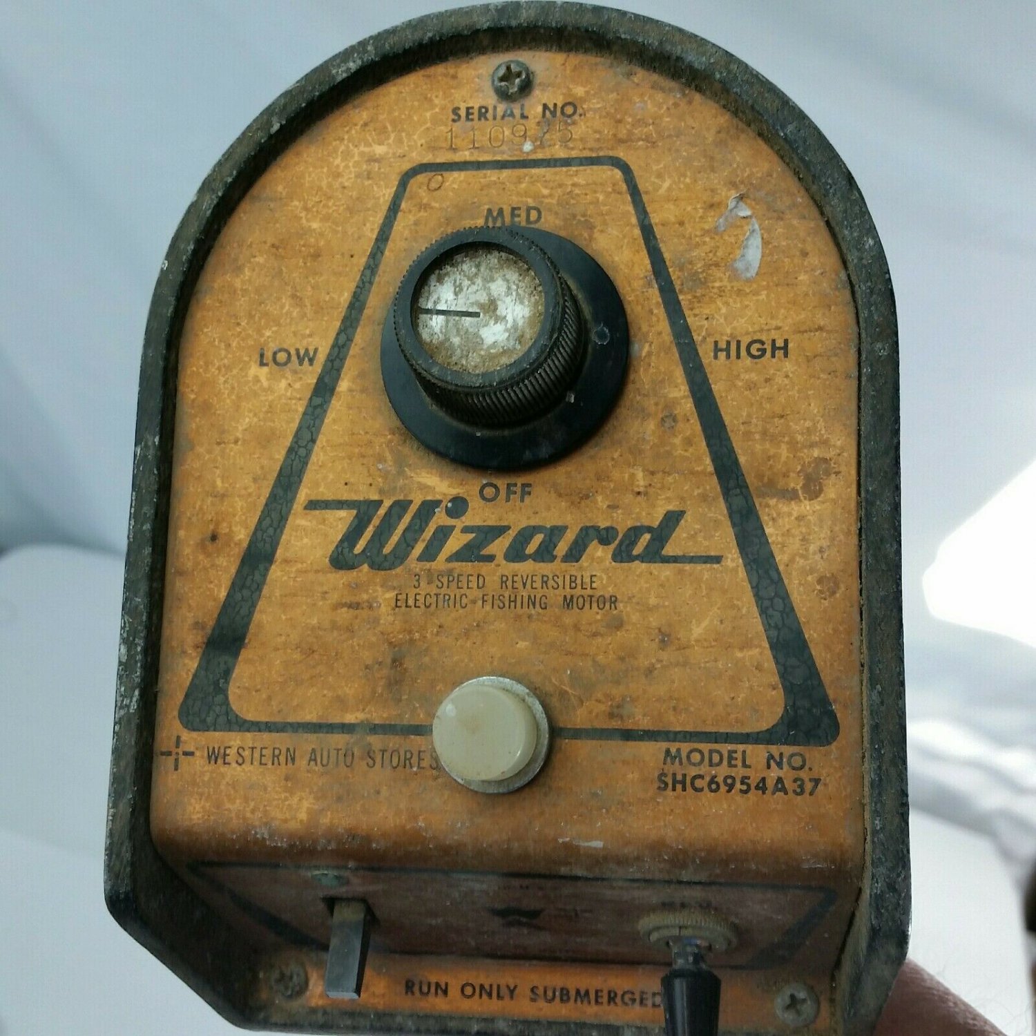 Vintage Western Auto Wizard Trolling Motor Fishing Decor Model shc6954a37