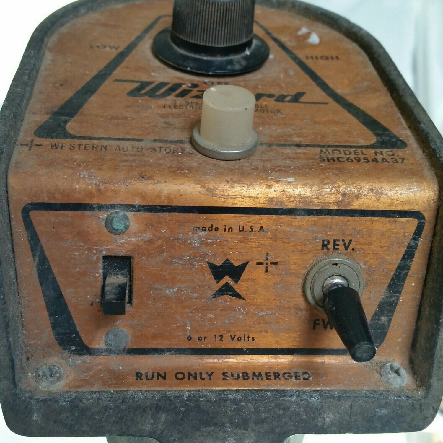 Vintage Western Auto Wizard Trolling Motor Fishing Decor Model shc6954a37