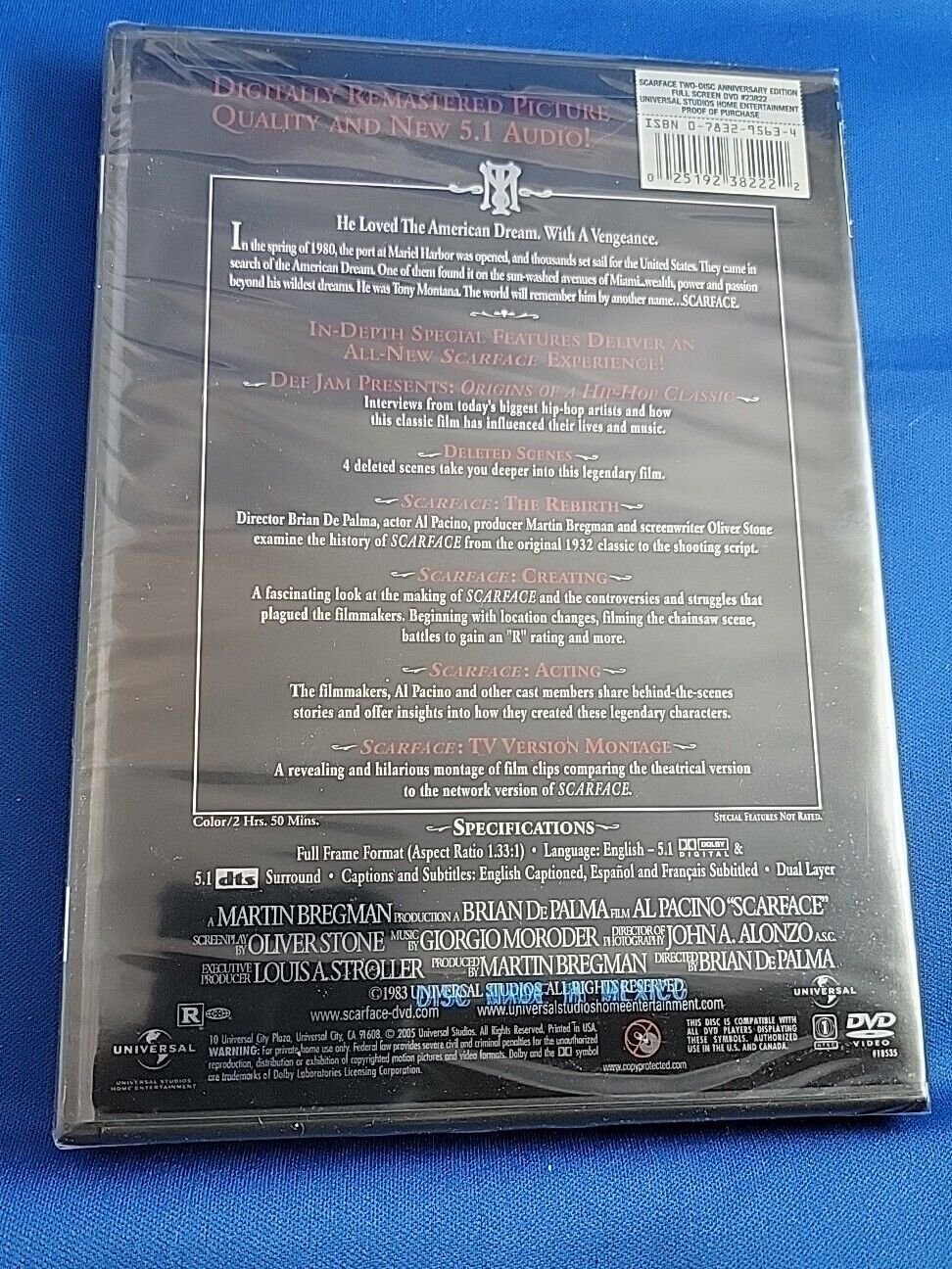 Scarface DVD Full Screen 2-Disc Anniversary Edition Al Pacino New Sealed R1