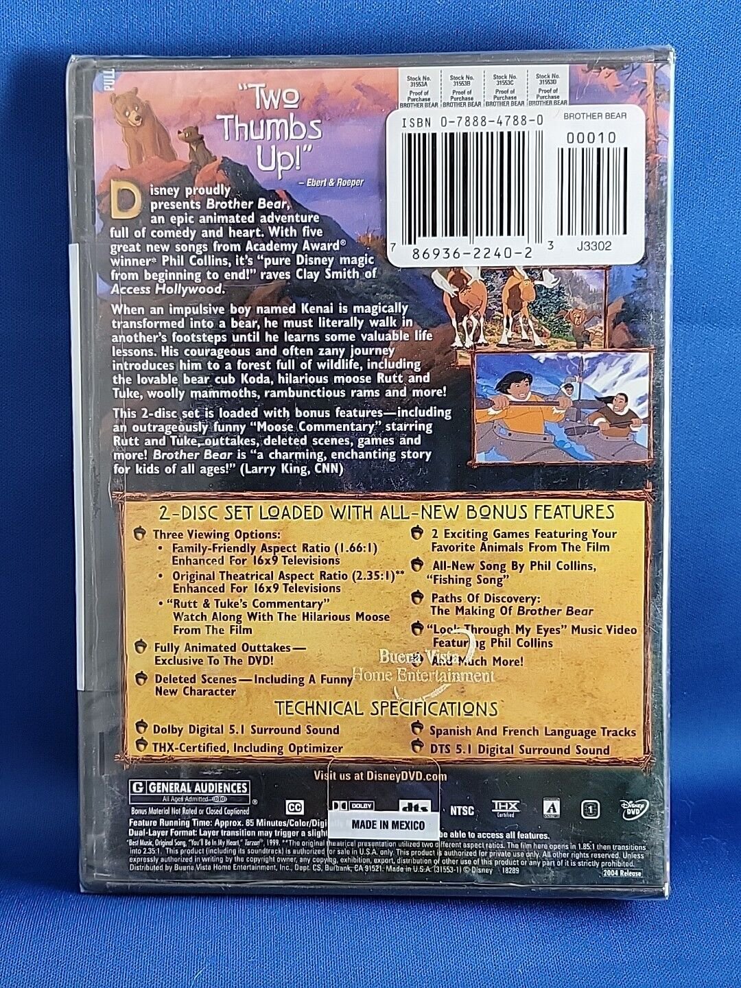 Walt Disney Brother Bear (DVD, 2004, 2-Disc Set, Special Edition) Brand ...