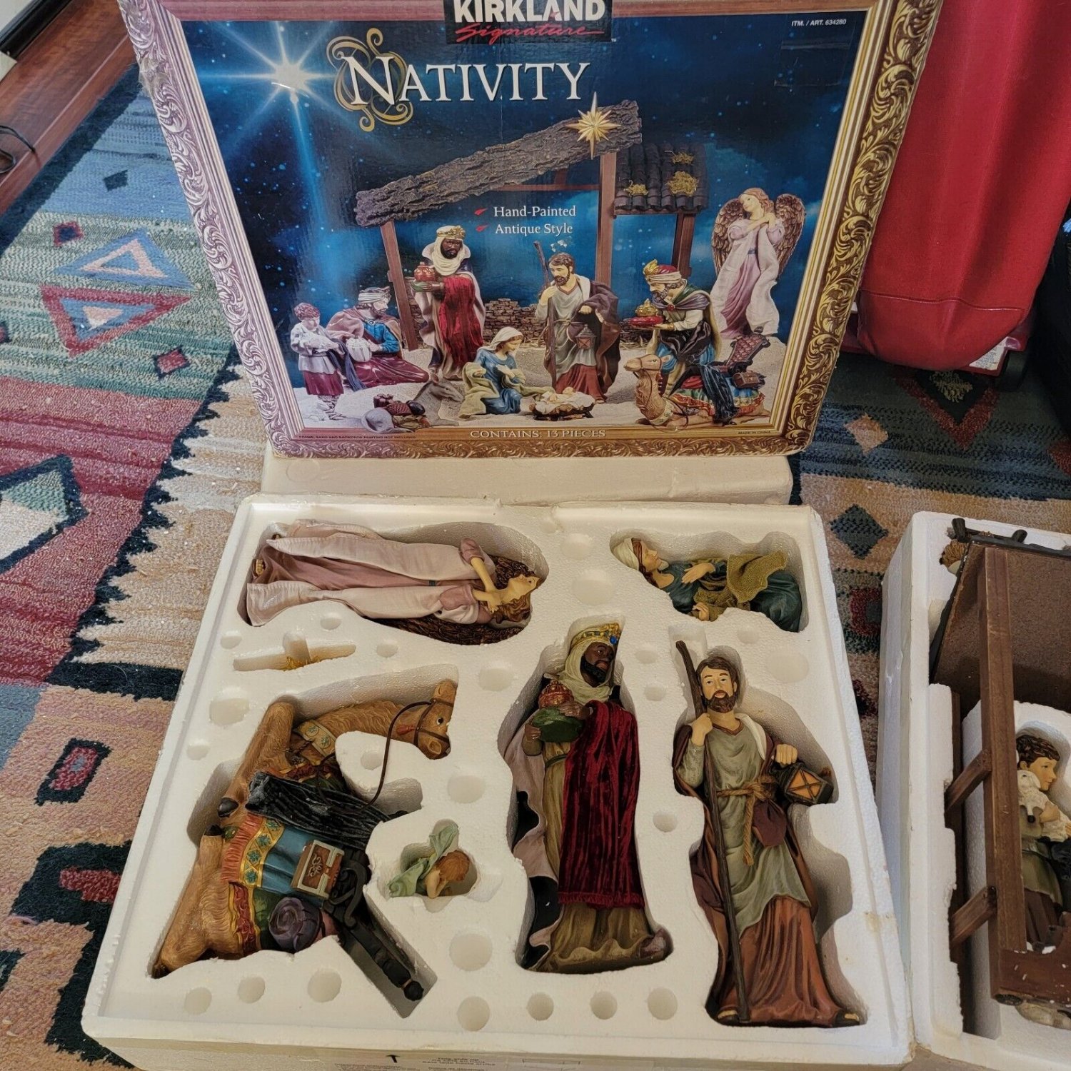 Rare Large Kirkland Signature Nativity Set 13 pcs XL figures Baby Jesus ...