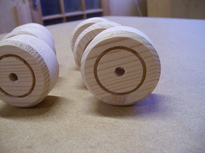 Wooden Wheels /Timber Wheels/ Wheels For Models - 2 x 1" ( 50mm x 25mm )
