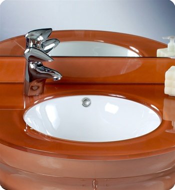 Calmo 28" Orange Bathroom Vanity, Vanity Sink, Sink Vanities w/ Glass ...