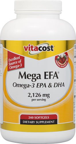 Vitacost Mega EFA® Omega-3 EPA & DHA Fish Oil -- 2,126 mg per serving ...