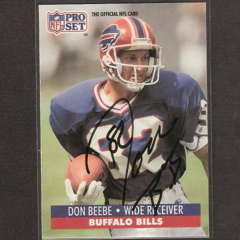 DON BEEBE - Buffalo Bills AUTOGRAPH