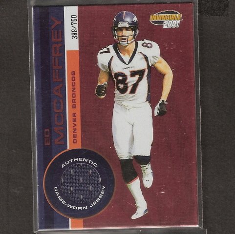 ED McCAFFREY - 2001 Pacific Invicible JERSEY - Broncos, Giants, 49ers ...