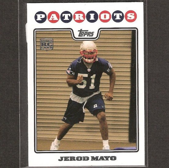 JEROD MAYO - 2008 Topps Rookie - Patriots & Tennessee Volunteers