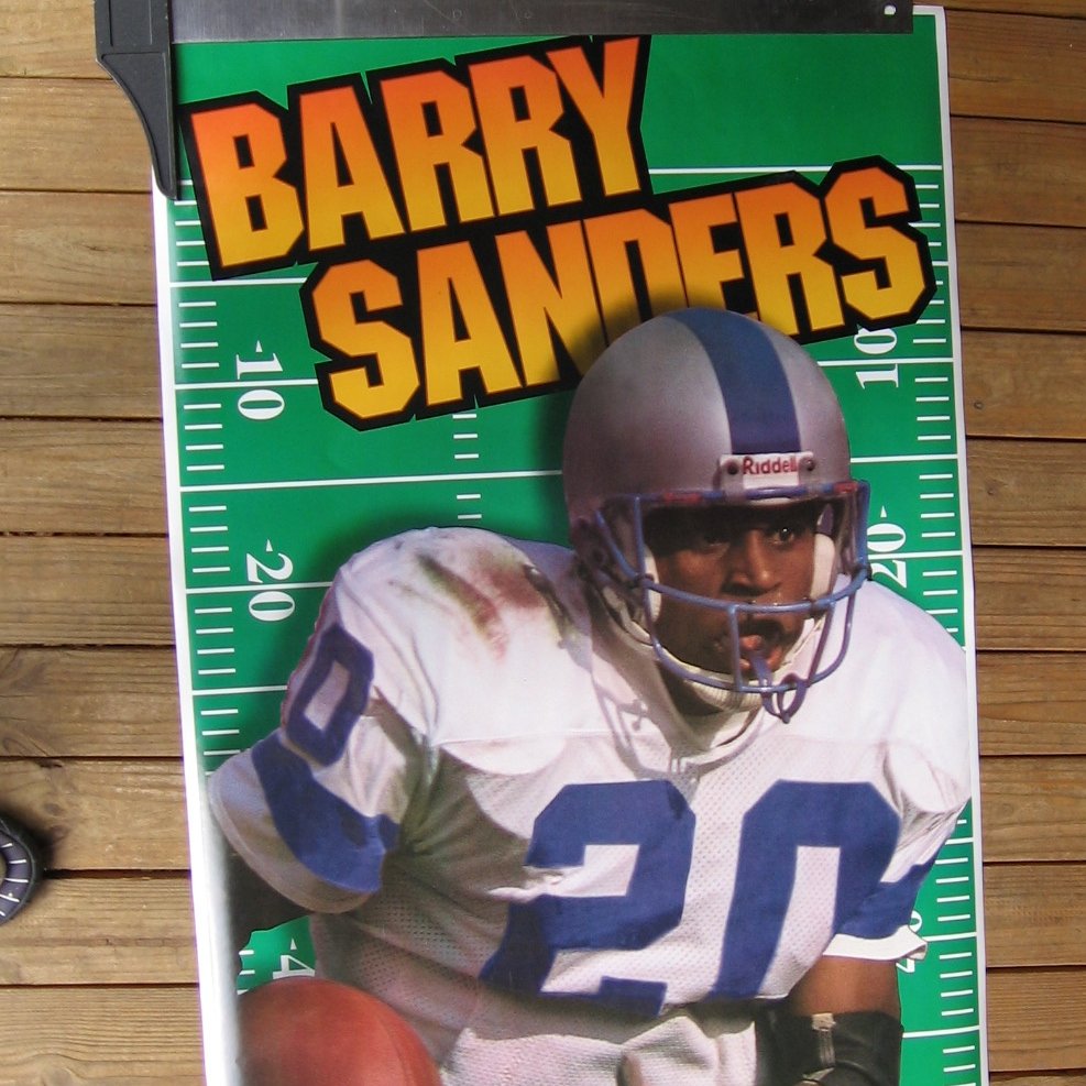 1996 BARRY SANDERS Lifesize POSTER Detroit Lions - Little Caesars PROMO ...