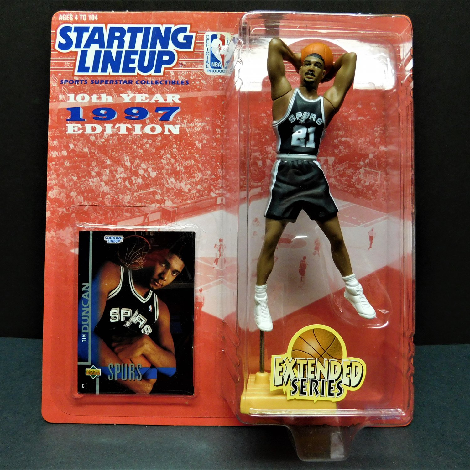 TIM DUNCAN 1997 Starting Lineup First Piece - Rookie SLU MOC - San ...
