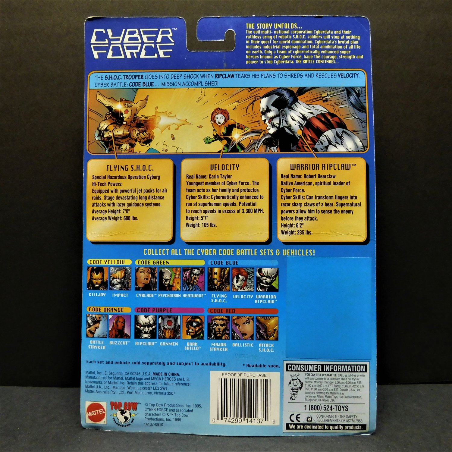 CYBER FORCE Ripclaw Velocity - 1995 MEGA HEROES Action Figures Mini DC ...