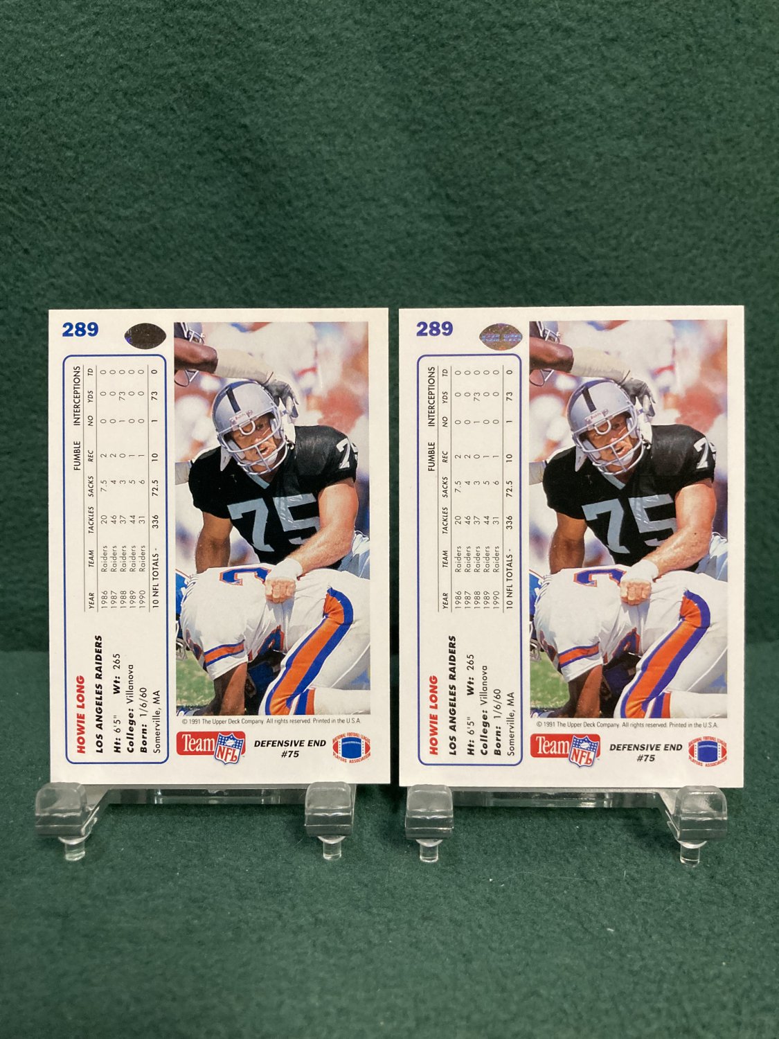 HOWIE LONG & George Brett - 1991 Upper Deck Football Hologram Error ...