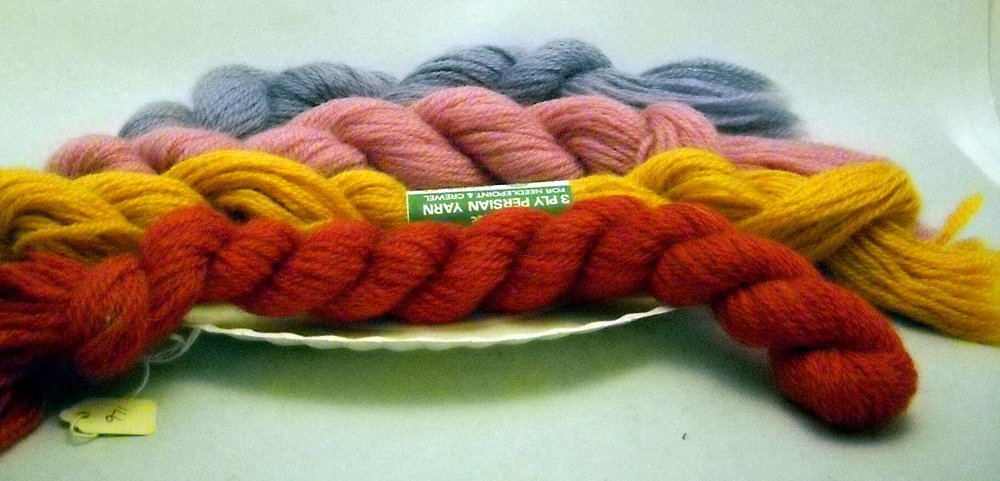 3 ply yarn - lot of 4 skeins assorted colors