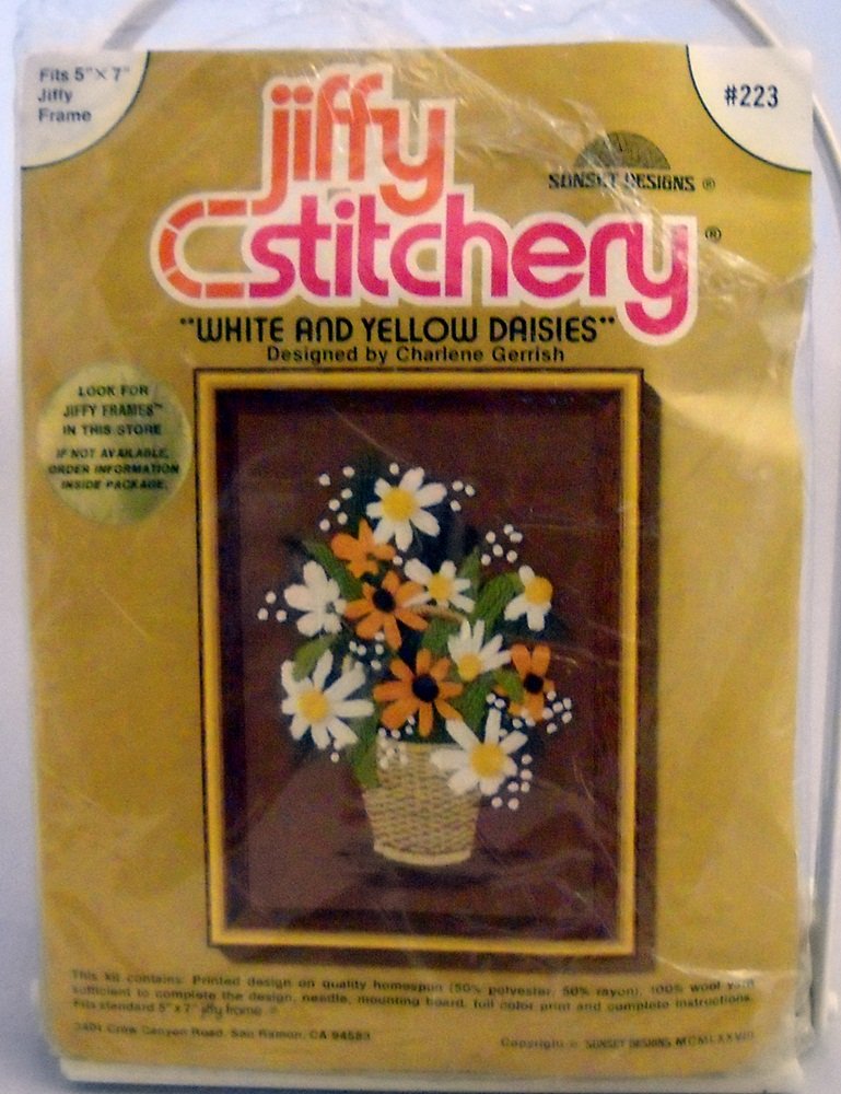Embroidery kit from Sunset Designs Jiffy Stitchery (1978) - 223 White ...