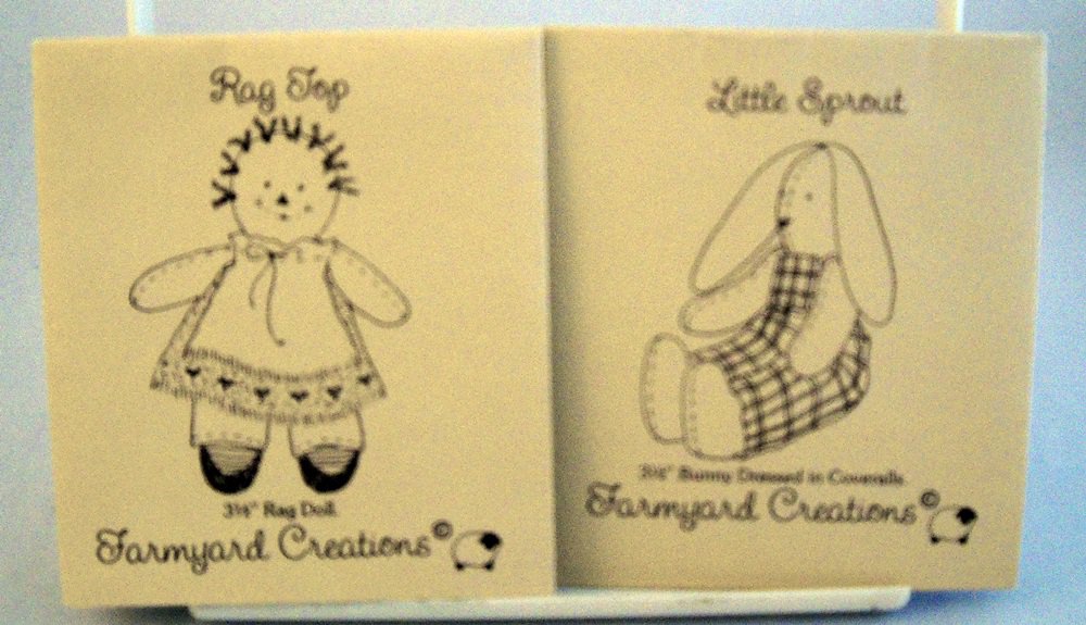 Two Farmyard Creations Minature 3-1/2" Patterns - Little Sprout and Rag Top