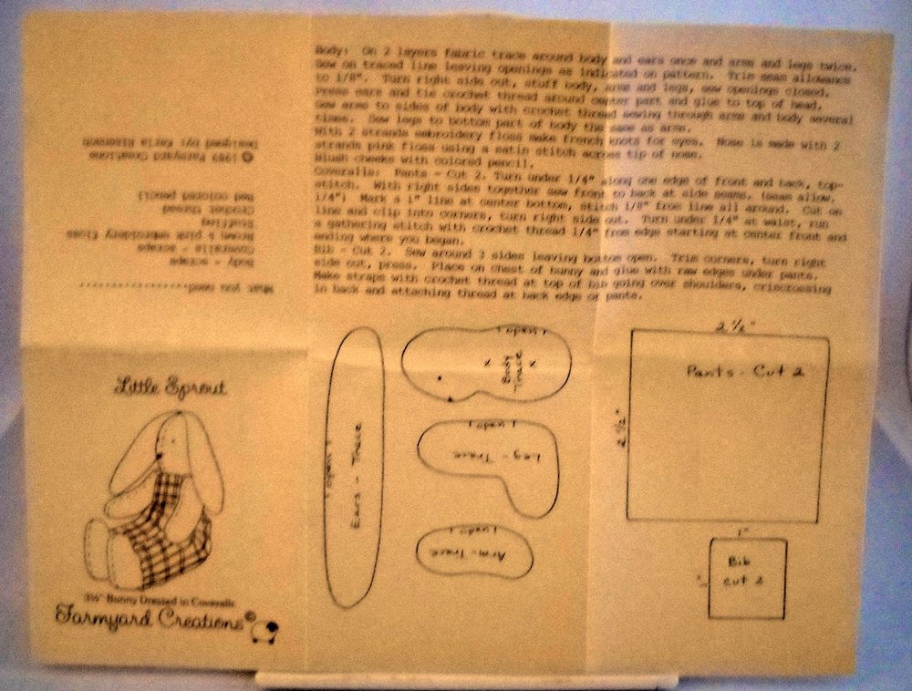 Two Farmyard Creations Minature 3-1/2" Patterns - Little Sprout and Rag Top
