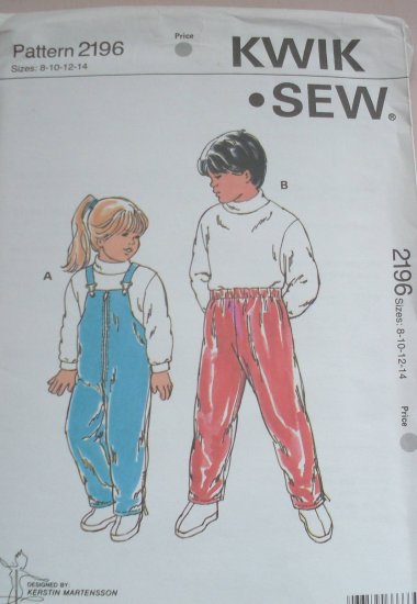 New Kwik Sew Children's Ski Pants Pattern # 2196