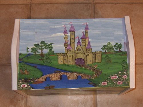 Hand Painted Princess Castle Toy Box