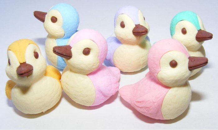 NEW 6 Colors Japanese Erasers IWAKO - Bird Ducks