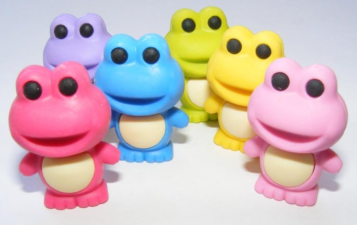 NEW 6 Colors Japanese Erasers IWAKO - Frog