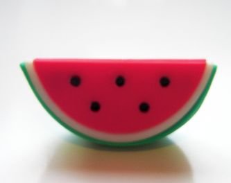 NEW RED Watermelon Fruit Kawaii Eraser Japanese IWAKO