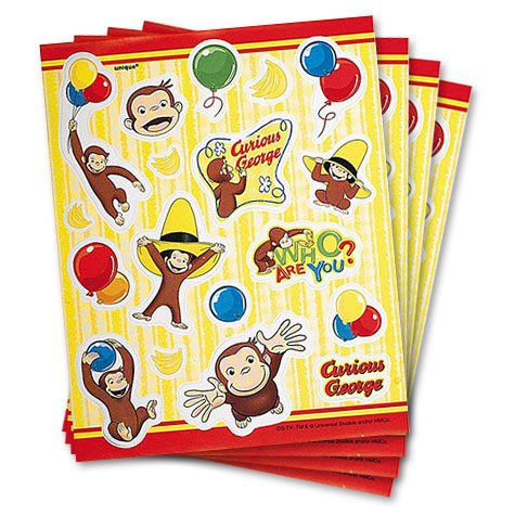 Curious George Stickers 4 Sheets