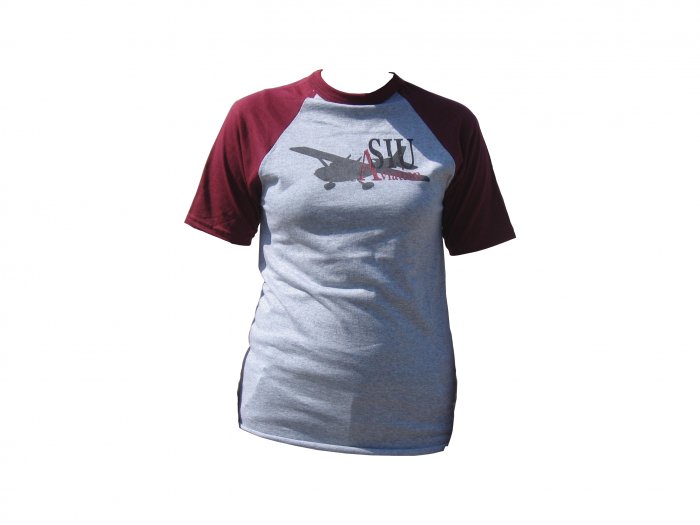 SIUC Aviation Maroon Baseball T-shirt