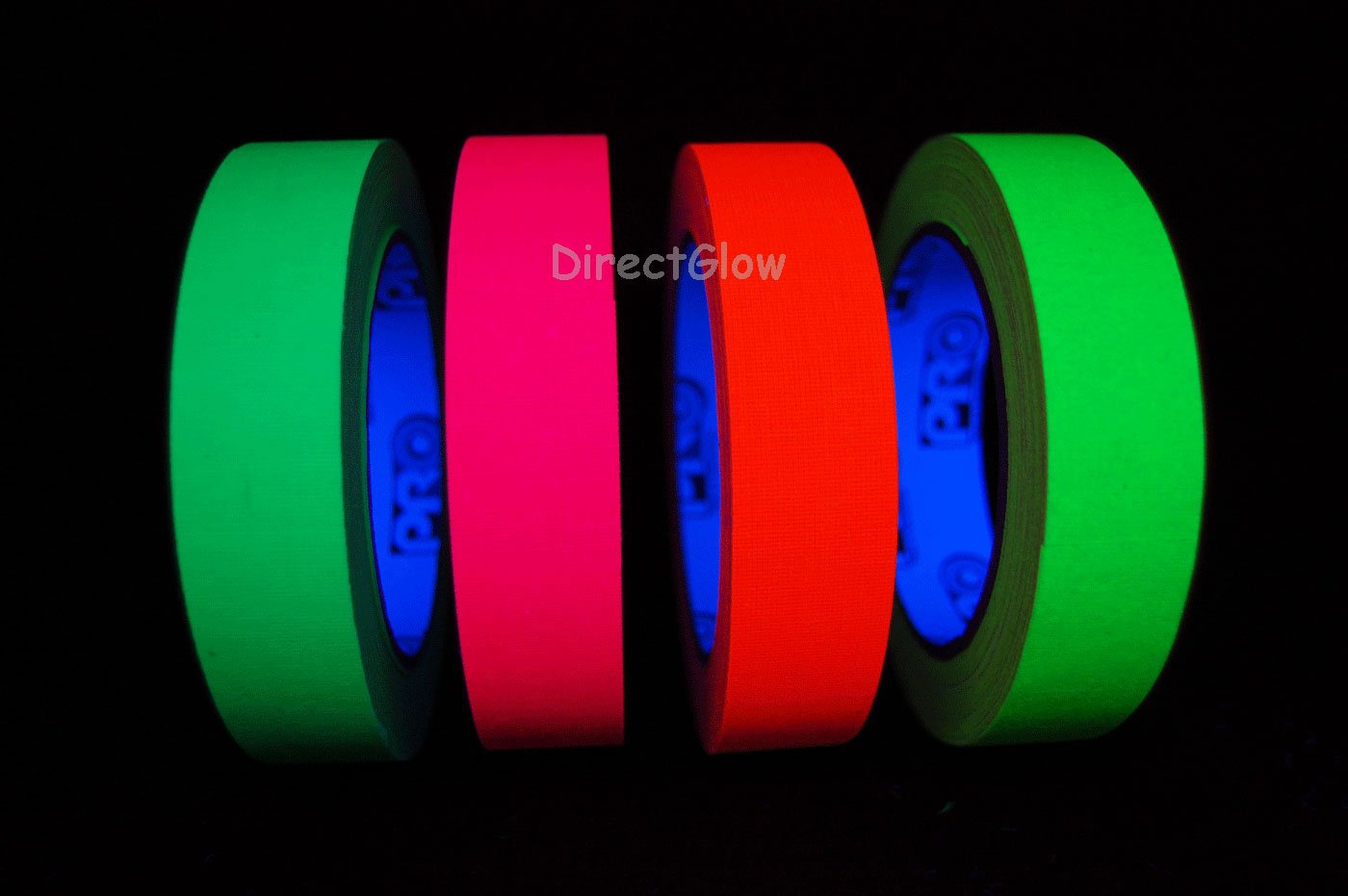 4 Pack 1 Inch UV Blacklight Reactive Fluorescent Gaffer Tape 4 x 20 Yards