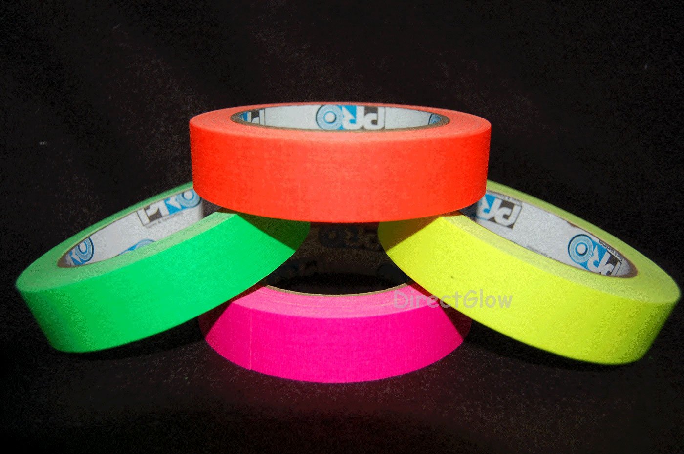 4 Pack 1 Inch UV Blacklight Reactive Fluorescent Gaffer Tape 4 x 20 Yards