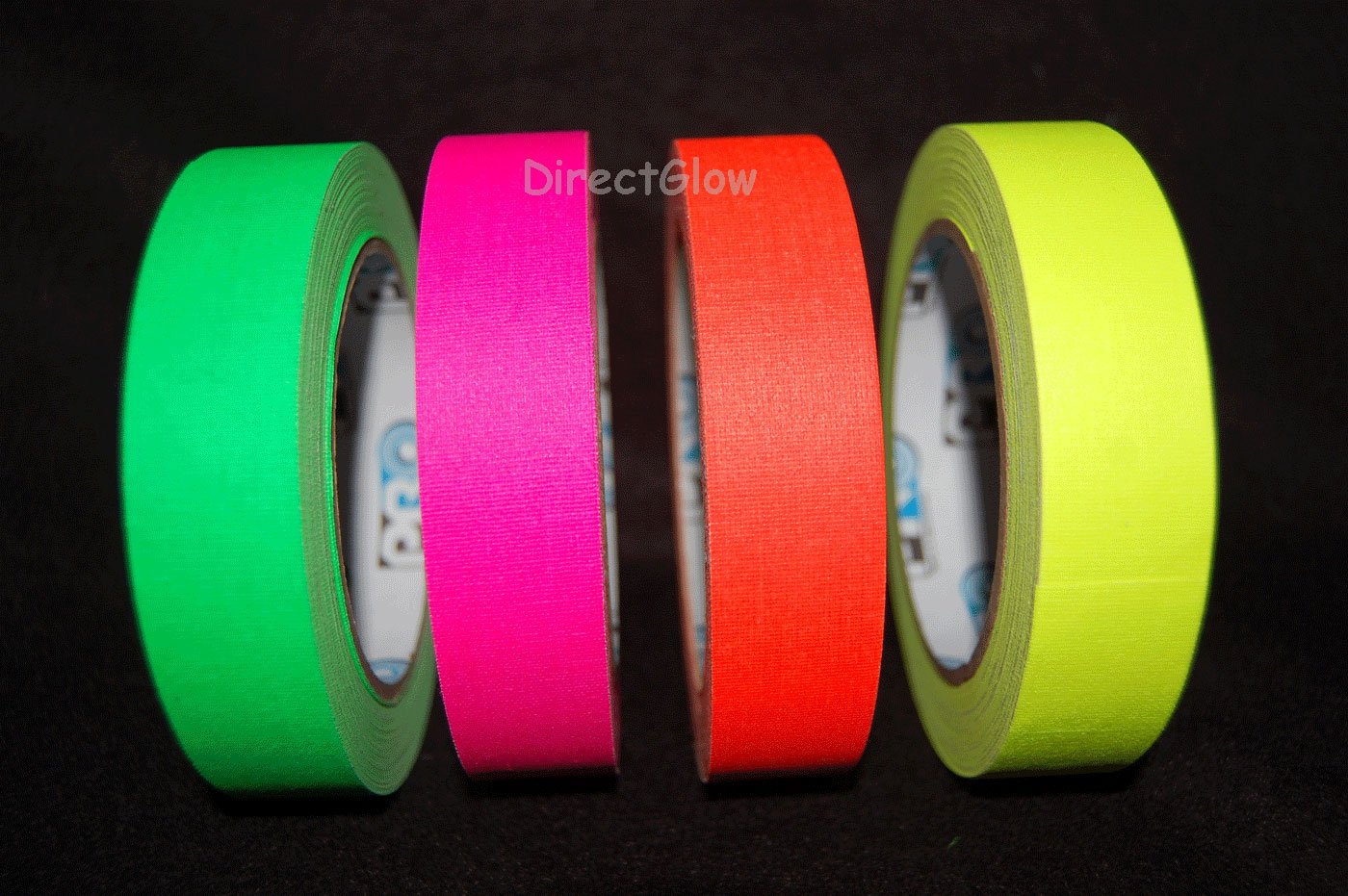 4 Pack 1 Inch UV Blacklight Reactive Fluorescent Gaffer Tape 4 x 20 Yards