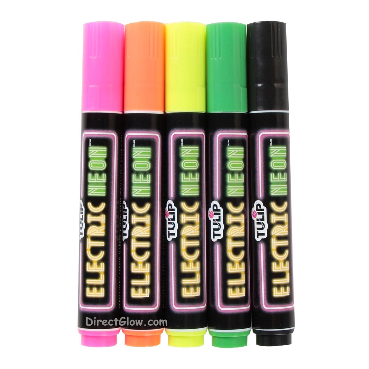 Blacklight Reactive Electric Neon Permanent Fabric Markers 5 Pack Blacklight Reactive Electric Neon Permanent Fabric Markers 5 Pack