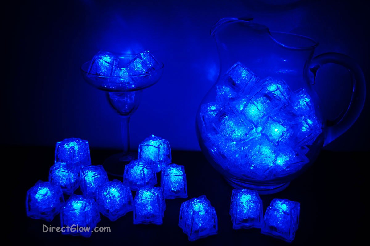 Set of 48 Blue Litecubes Brand Light up LED Ice Cubes