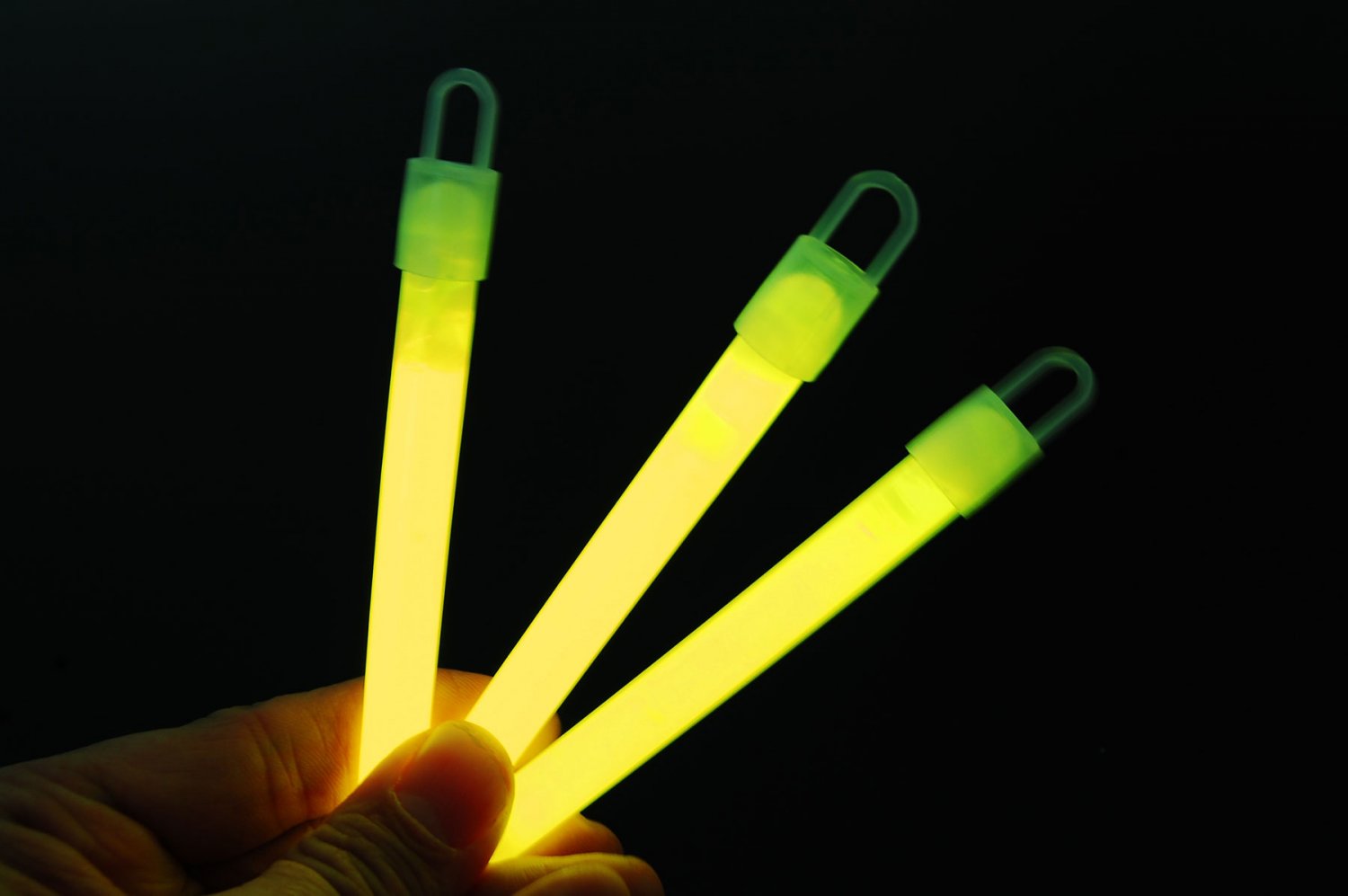 4 inch Premium Yellow Glow Sticks with Lanyards- 25 Count