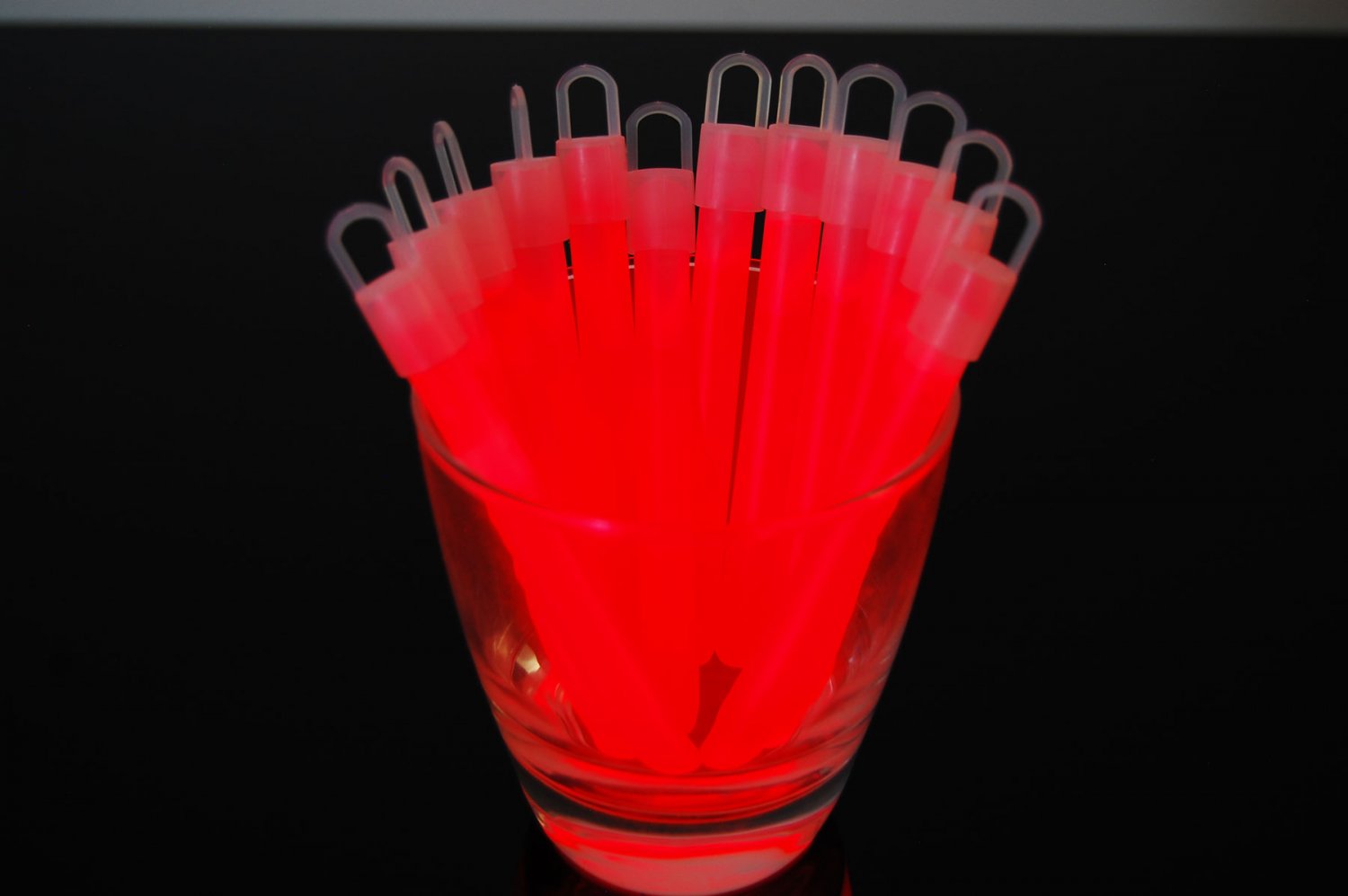 4 inch Premium Red Glow Sticks with Lanyards- 25 Count