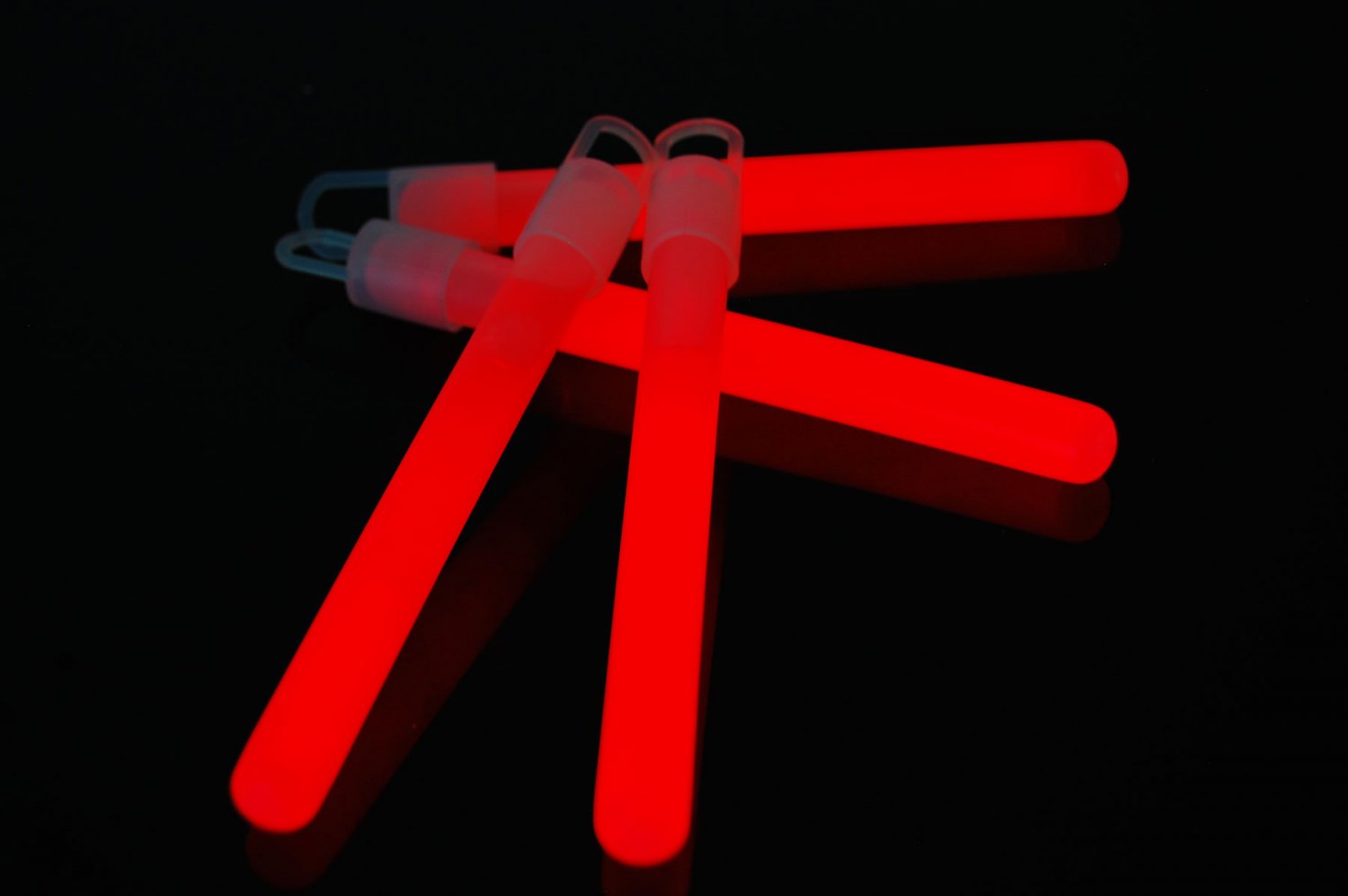 4 inch Premium Red Glow Sticks with Lanyards- 25 Count