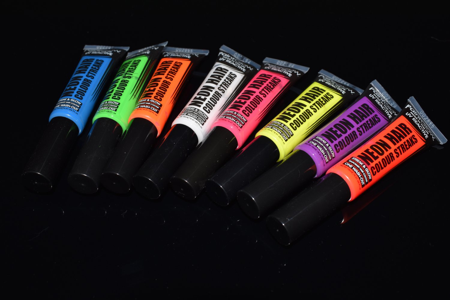 PaintGlow UV Blacklight Reactive Color Streaks Hair Mascara 8 Color ...
