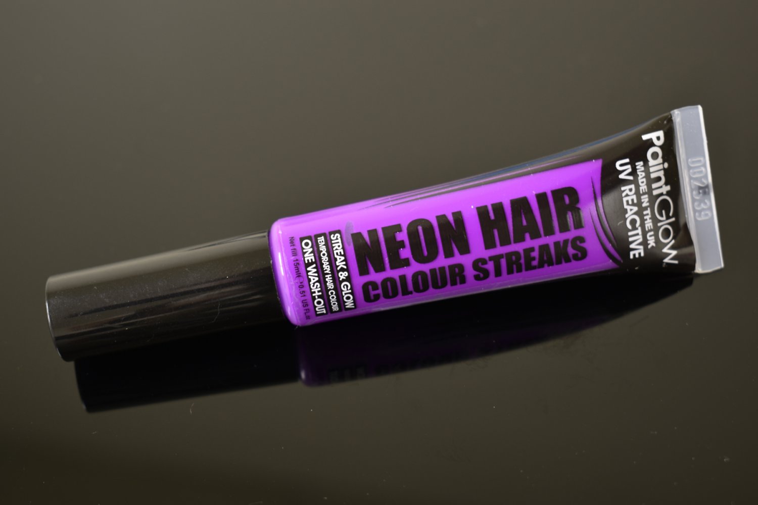 PaintGlow Neon Purple UV Blacklight Reactive Color Streaks Hair Mascara