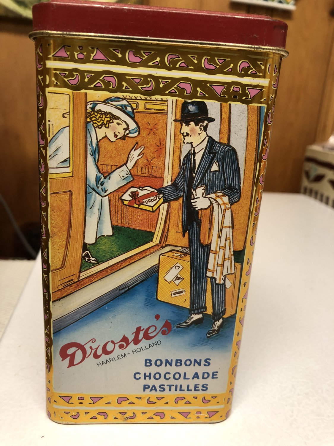 RARE Vintage Droste's Bonbons Chocolade PastillesTin Can w/empty ...