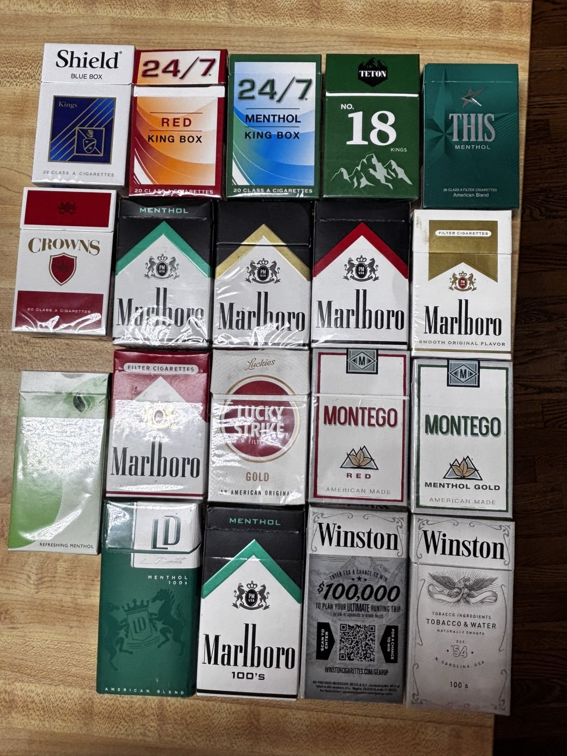 Collector Pack of 15 Empty Cigarette Packs (No Cigarettes)