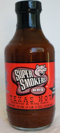 Super Smokers Texas Hot BBQ Barbecue & Wing Sauce Super Smoker's Bar-B-Que