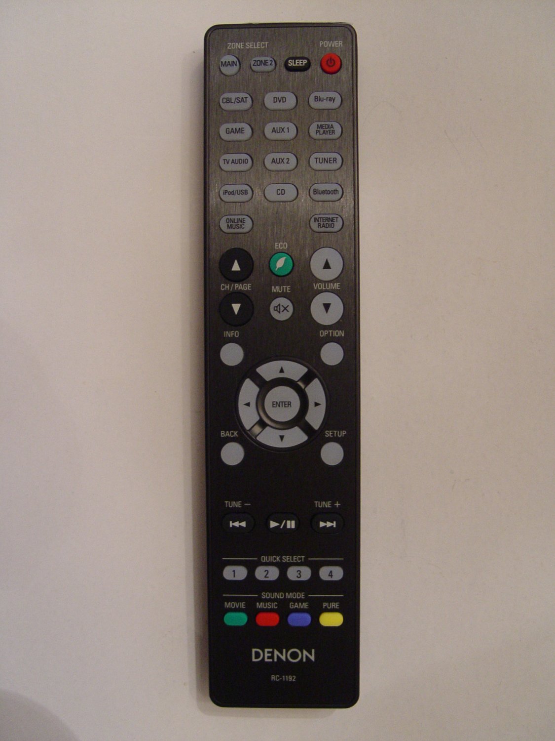 Denon RC-1192 Remote Control Part # 30701016900AD