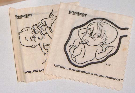Vintage Eggbert by LAF Cocktail Napkins - Box of 25 circa 1959 Vintage Eggbert by LAF Cocktail Napkins - Box of 25 circa 1959