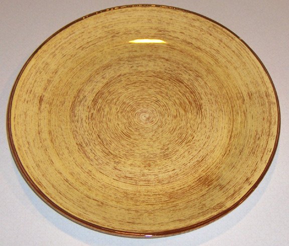 Vintage Blue Ridge Southern Potteries Brown Swirl on Yellow Dinner Plate
