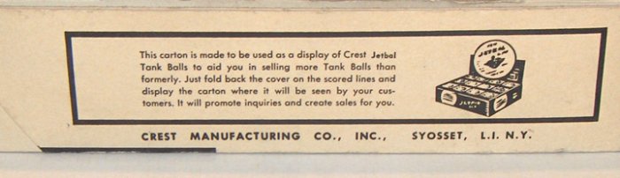 Vintage NOS 1950s Plumbing - Jetbal by Crest Mfg. Co. Inc - 3 Toilet Tank Stoppers with Display Case
