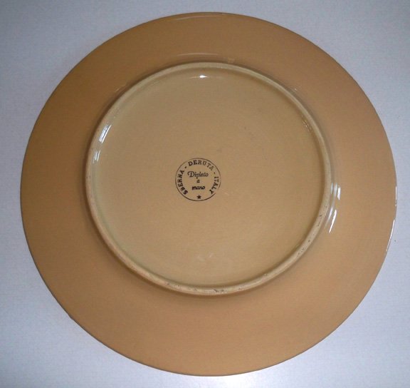 Sberna Deruta Italy Vine Yellow Center Dinner Plate - Set of 2