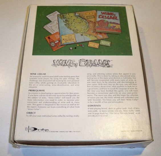 Vintage Wine Cellar The Wine Tasting Game Board Game 1971