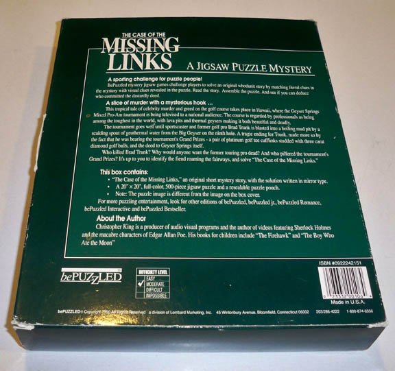 bePuzzled 1990 The Case of the Missing Links Mystery 500 Piece Jigsaw ...