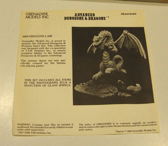 Vintage 1980 Grenadier Models 5009 DRAGON'S LAIR - Advanced Dungeons ...