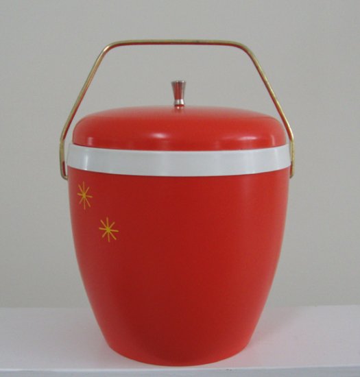 Vintage GITSware Therma-ware Hi-Kool Orange Plastic Ice Bucket