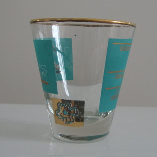 Vintage Southern Comfort Libbey Glass Co. Turquoise & Gold Showboat ...